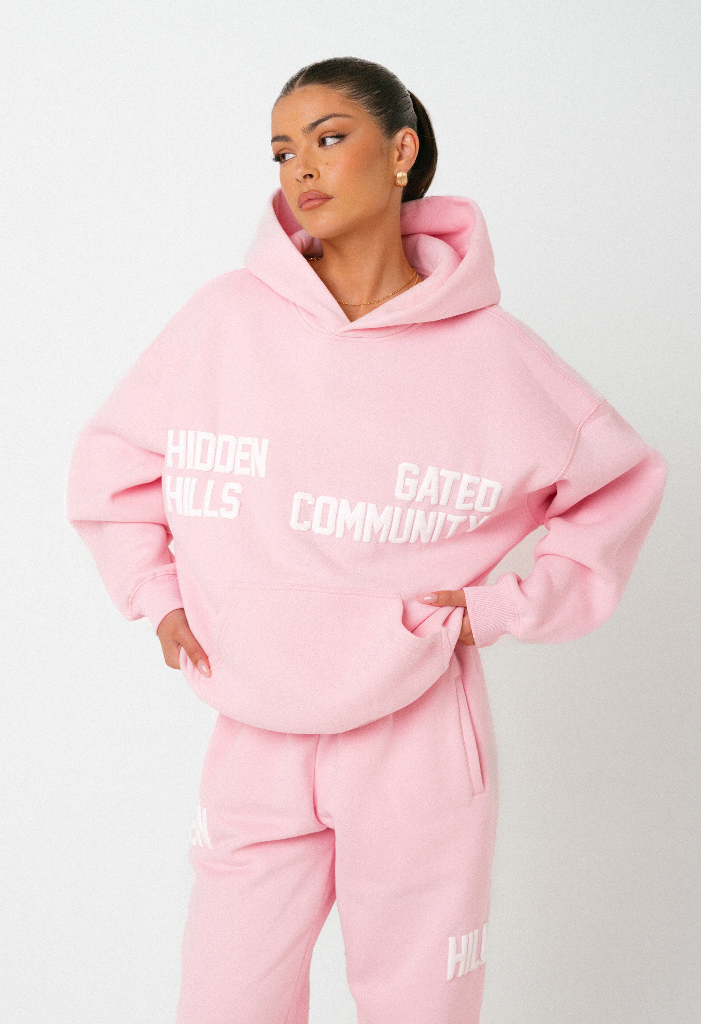GATED COMMUNITY HOODIE LIGHT PINK – Hidden Hills